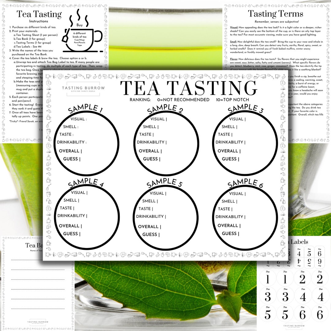 Blind Tea Tasting, Bridal Shower or Baby Shower Game, Tea Sampler ...