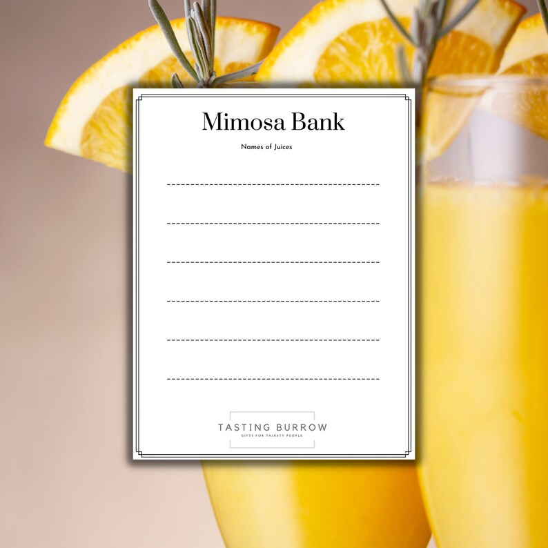 Blind Mimosa Tasting, Bridal Shower Game, Baby Shower Party Game, Hen ...