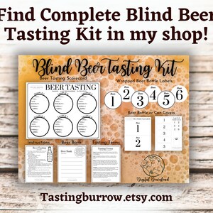 Beer Tasting Sheet, Beer Flight Tasting Score Sheet, Beer DIY Blind ...