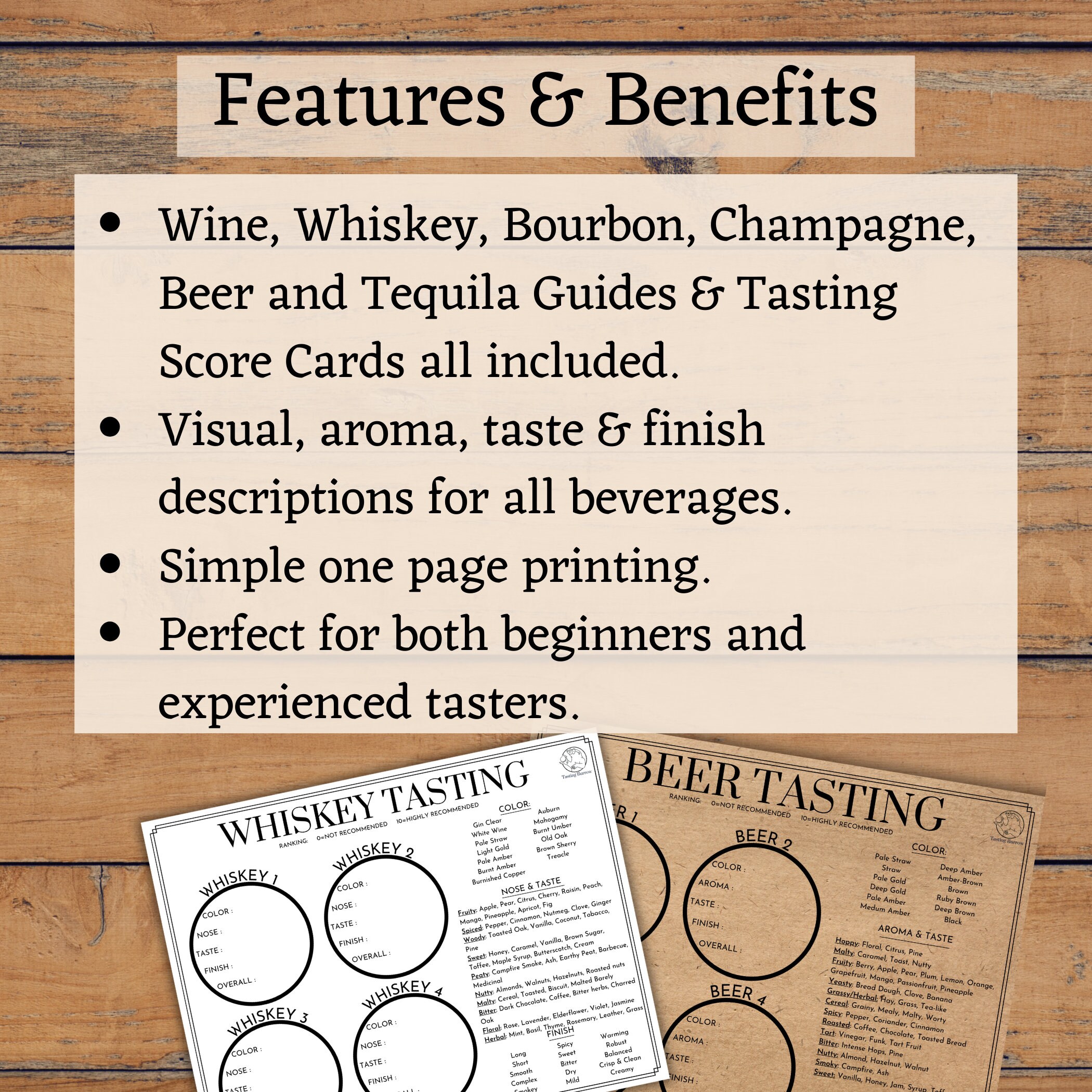 Ultimate Tasting Party Bundle, Whiskey Tasting Mat, Wine Tasting, Beer ...