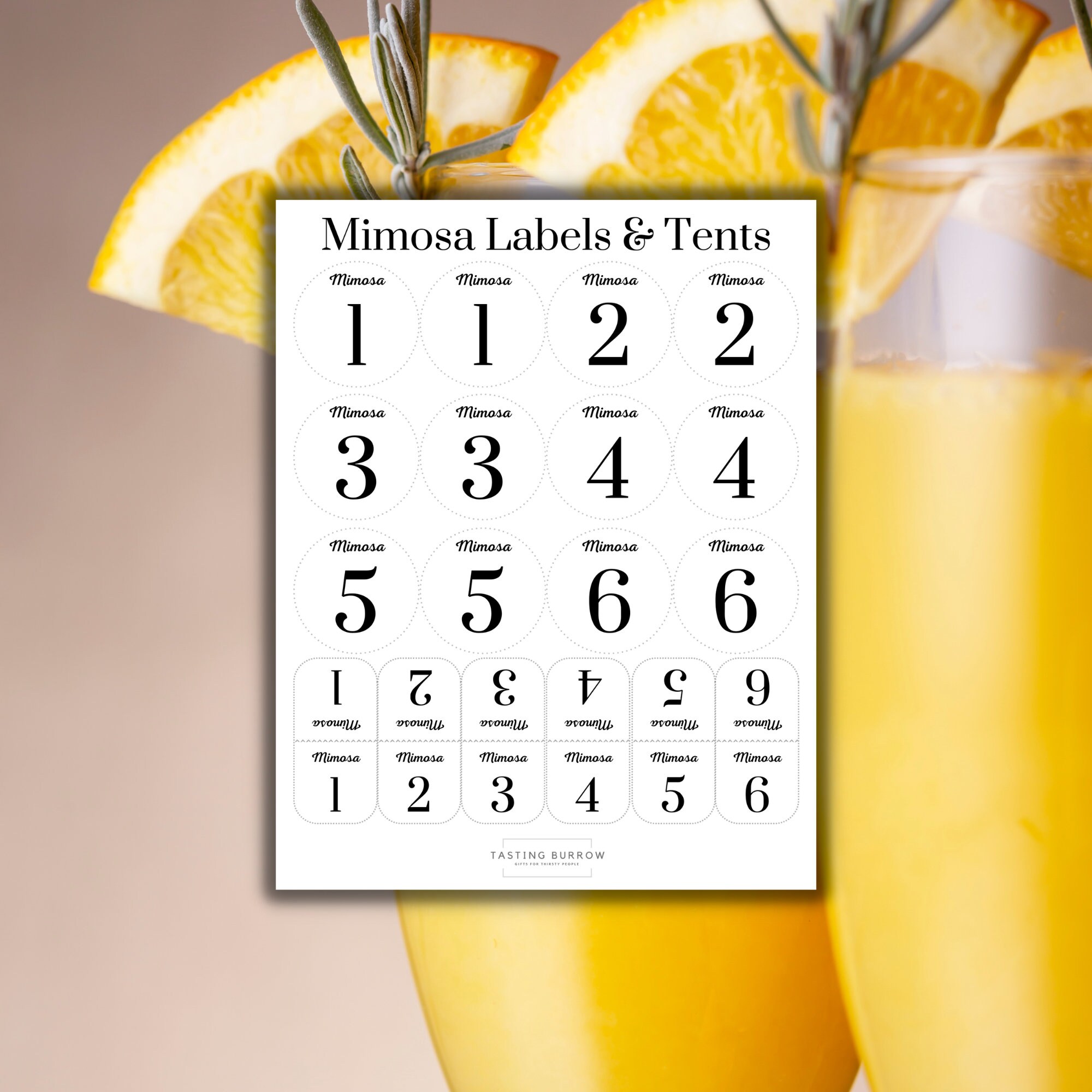 Blind Mimosa Tasting, Bridal Shower Game, Baby Shower Party Game, Hen ...