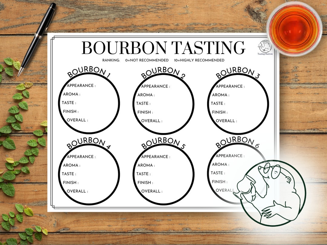 Bourbon Tasting Sheet, Bourbon Flight Tasting, Bourbon DIY Blind ...
