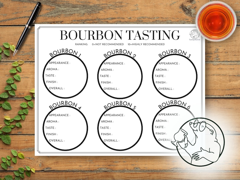 Bourbon Tasting Sheet, Bourbon Flight Tasting, Bourbon DIY Blind ...