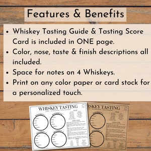 Whiskey Tasting Guide & Scorecard, Whiskey Tasting Scoresheet, Whiskey ...