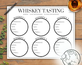 Whiskey Tasting Sheet, Whisky Tasting Mat, Whiskey DIY Blind Tasting ...
