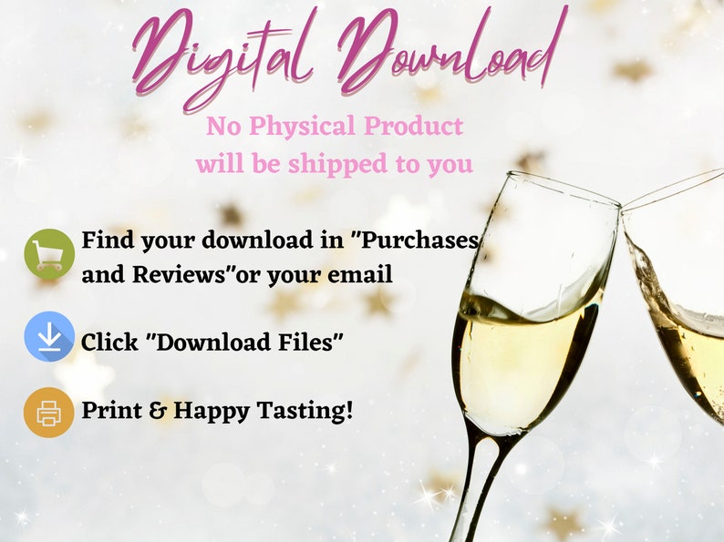 Champagne Tasting Card, New Years Eve Game, Champagne Tasting Score ...