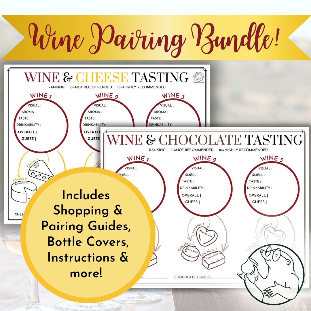 Wine, Chocolate and Cheese Pairing Bundle, Wine and Chocolate Pairing ...