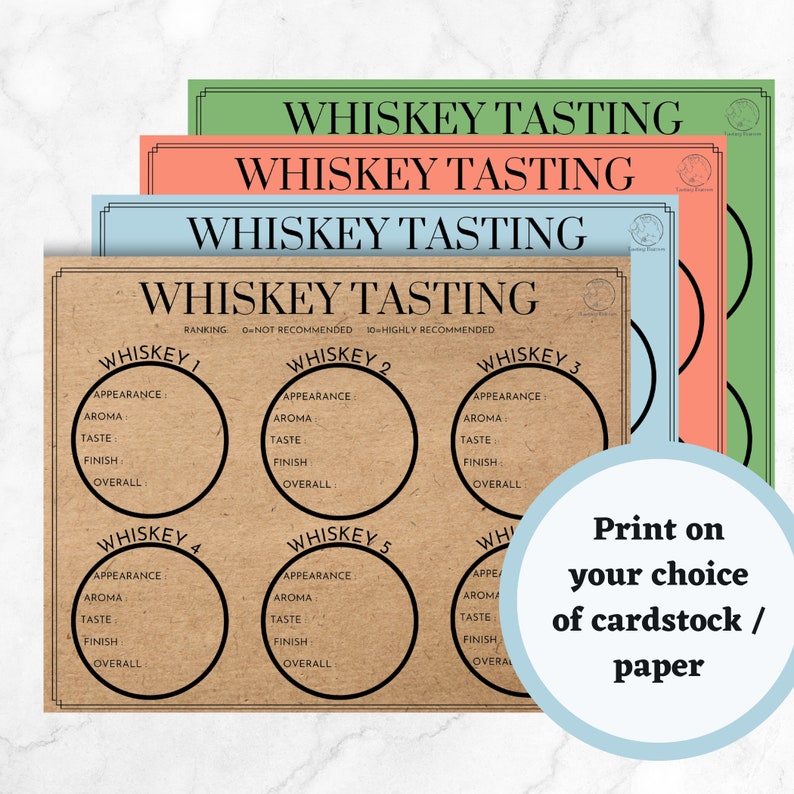 Whiskey Tasting Sheet, Whisky Tasting Mat, Whiskey DIY Blind Tasting ...