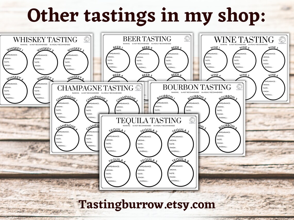 Wine Tasting Scorecard, Wine Tasting Placemat Printable, Wine Party ...