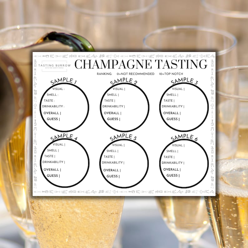 Blind Champagne Tasting Party Kit, Bridal Shower Champagne Tasting ...