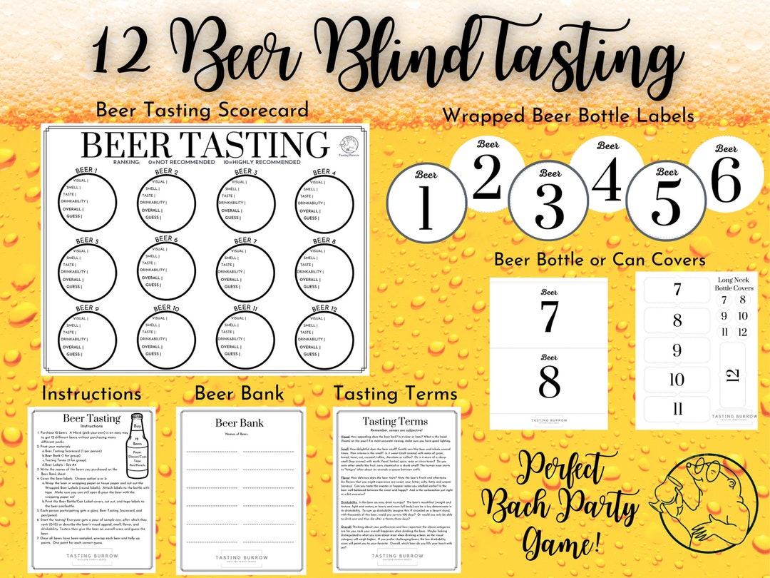 Beer Blind Tasting Party Game: Bachelorette, Bachelor, Birthday ...