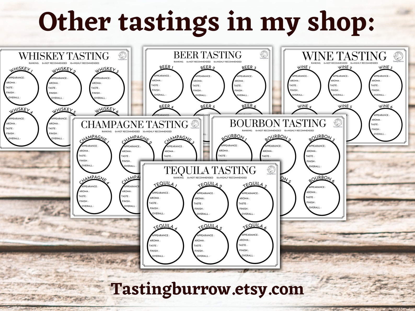 Bourbon Tasting Sheet, Bourbon Flight Tasting, Bourbon DIY Blind ...