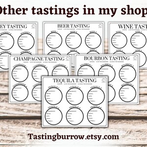 Bourbon Tasting Sheet, Bourbon Flight Tasting, Bourbon DIY Blind ...