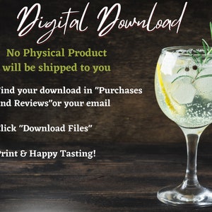 Gin Tasting Scoresheet, Gin Flight Tasting, Gin Tasting Sheet, Gin ...