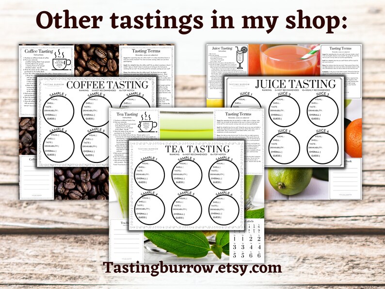 Mocktail Tasting Sheet, Summer Party Game, Mocktail Tasting Notes, Baby ...