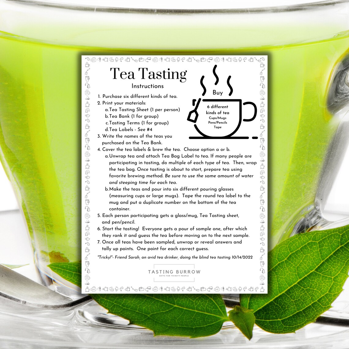 Blind Tea Tasting, Bridal Shower or Baby Shower Game, Tea Sampler ...
