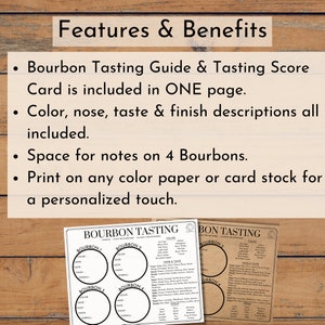 Bourbon Tasting Guide and Scorecard, Bourbon Flight Tasting, Bourbon ...