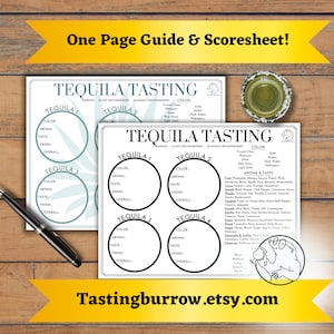 Tequila Tasting Sheet, Tequila Tasting Notes, Tequila DIY Blind Tasting ...