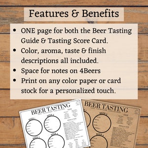 Beer Tasting Guide & Score Card, Beer Tasting Flight Mat Downloadable ...