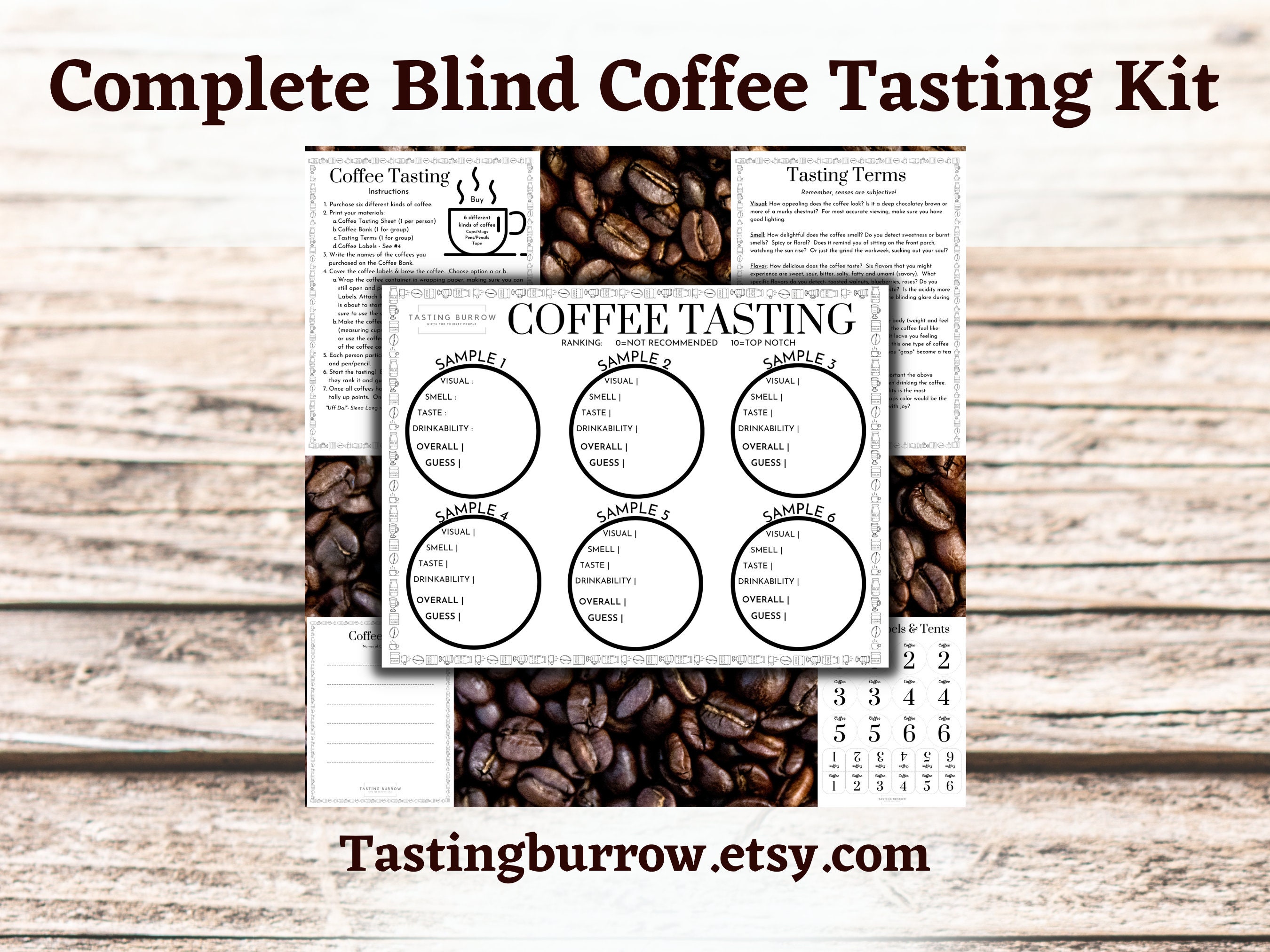 Coffee Tasting Mat Anniversary or Birthday Coffee Sampler - Etsy