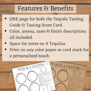 Tequila Tasting Guide & Mat, Tequila Flight Board Tasting Score Card ...