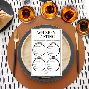 Whiskey Tasting Sheet, Four Whisky Tasting Mat, Whiskey DIY Blind ...