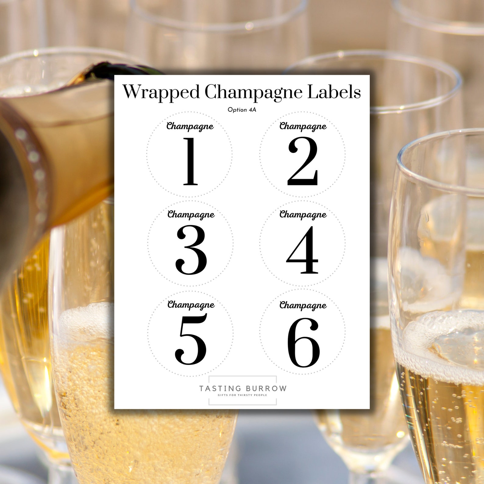 Blind Champagne Tasting Party Kit, Bridal Shower Champagne Tasting ...