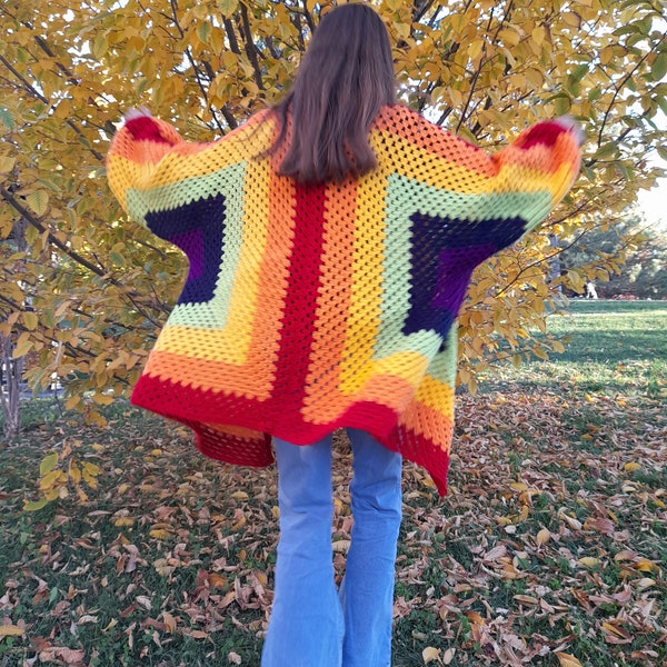 Colorful Cardigan - Etsy