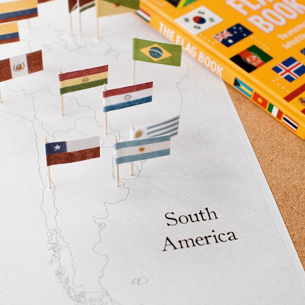 South America Map With Countries - Etsy