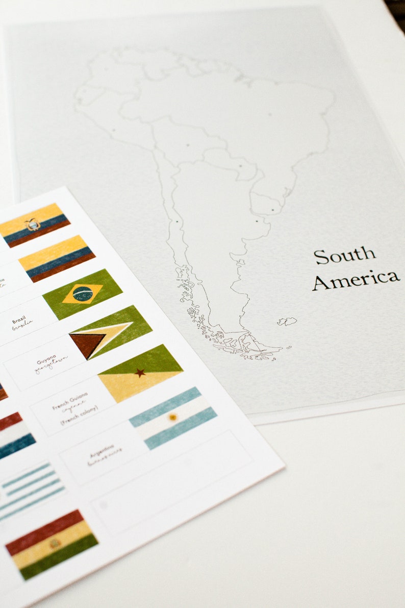 South America Continent Countries and Capitals PRINTABLE | South ...