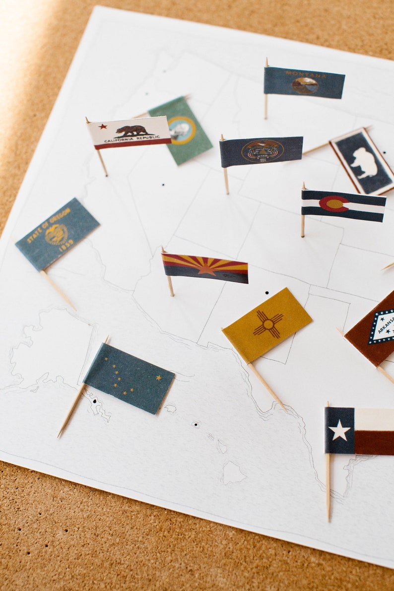 USA MAP FLAGS Download States and Capitals Activity Set | Kids ...