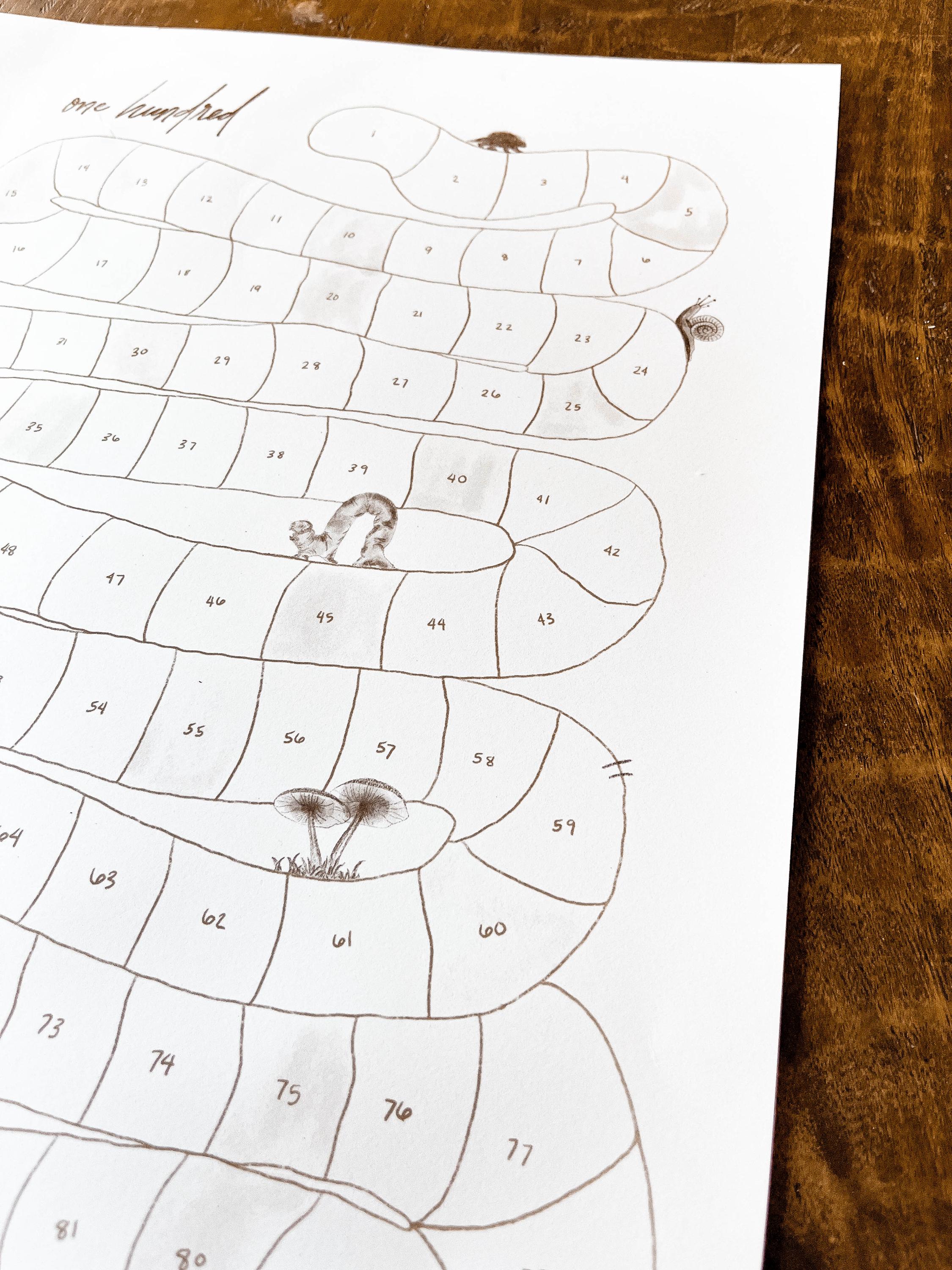 100 DAY ILLUSTRATED Count Down Printable Chart | Goal Chart | Habit ...