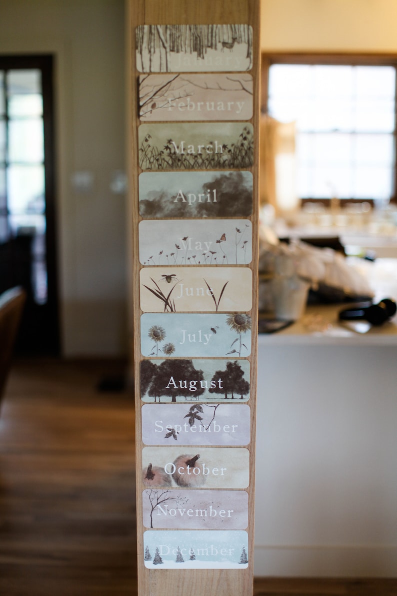 Printable Illustrated Months of the Year Nature Themed Cards - Etsy