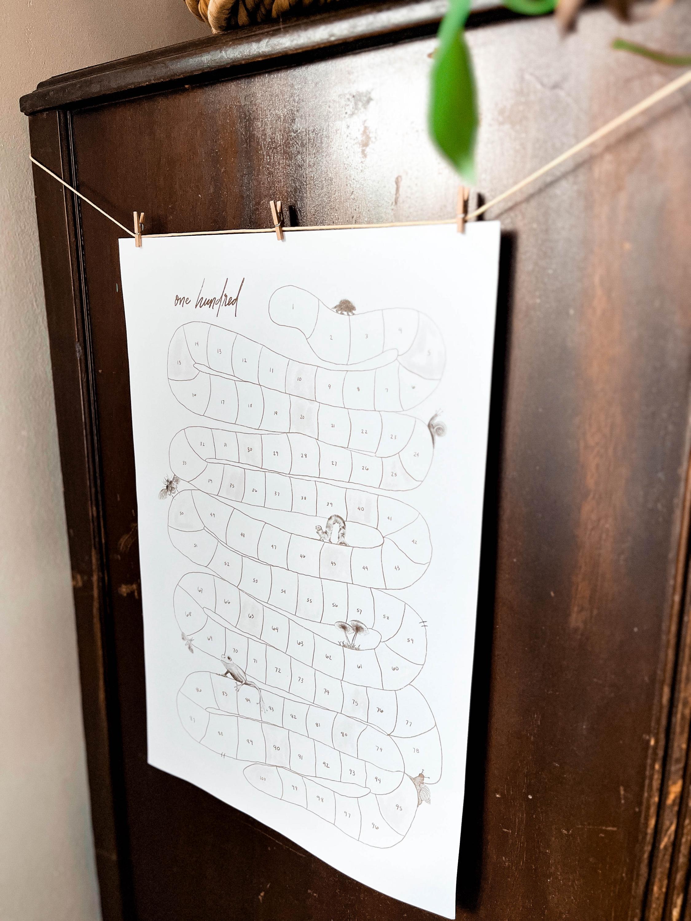 100 DAY ILLUSTRATED Count Down Printable Chart | Goal Chart | Habit ...