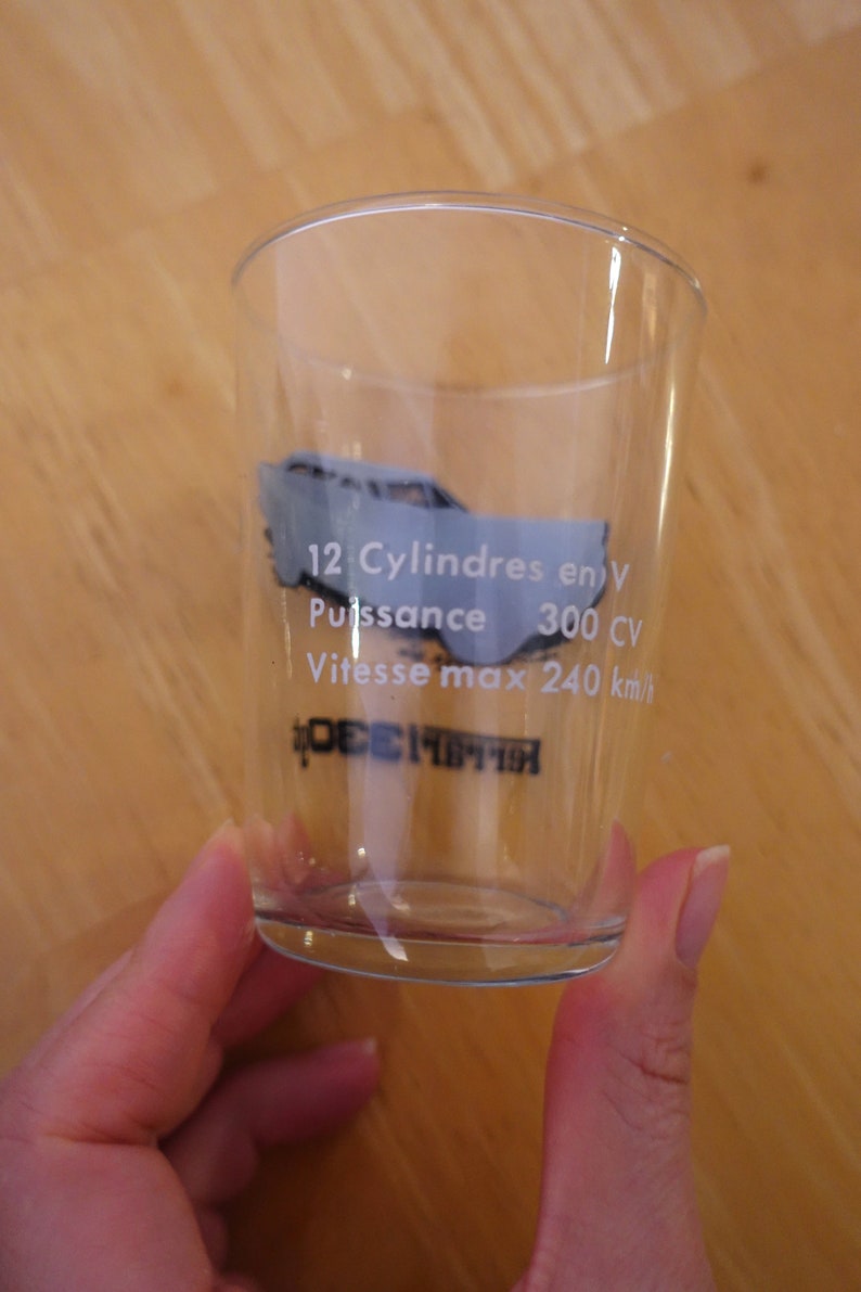 Vintage Classic Cars Drinking Glass Made in France | Ferrari 330 Gt ...