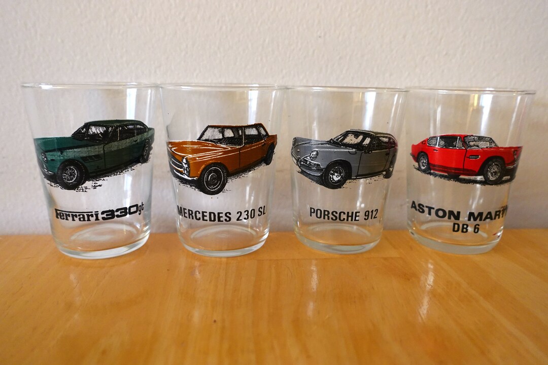 Vintage Classic Cars Drinking Glass Made in France | Ferrari 330 Gt ...