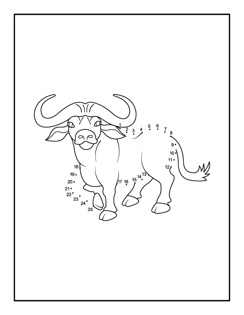 Buffalo Dot to Dot Printables Instant Download - Etsy