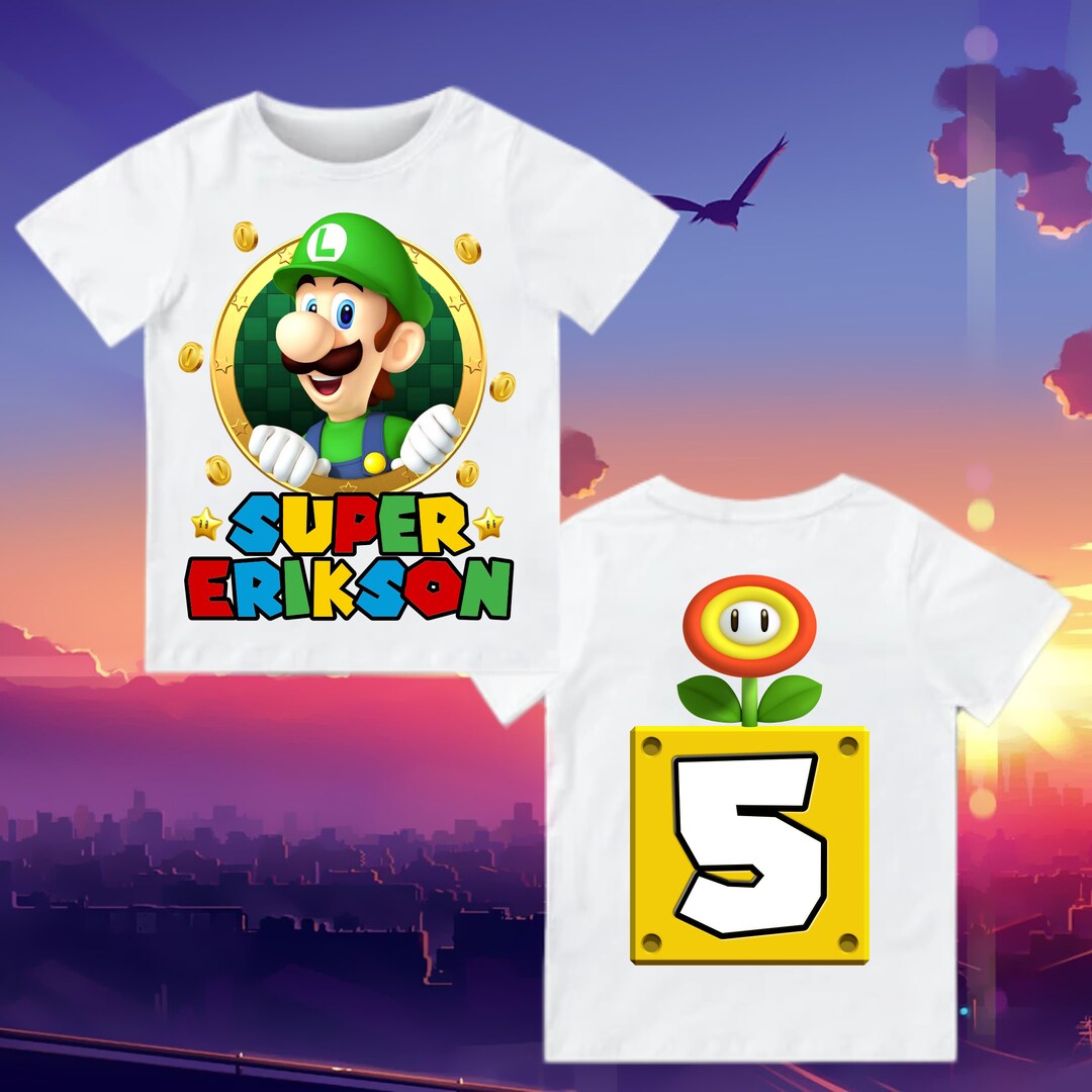 Mario Luigi Birthday Boy Shirt - Super Luigi Family Matching Birthday ...