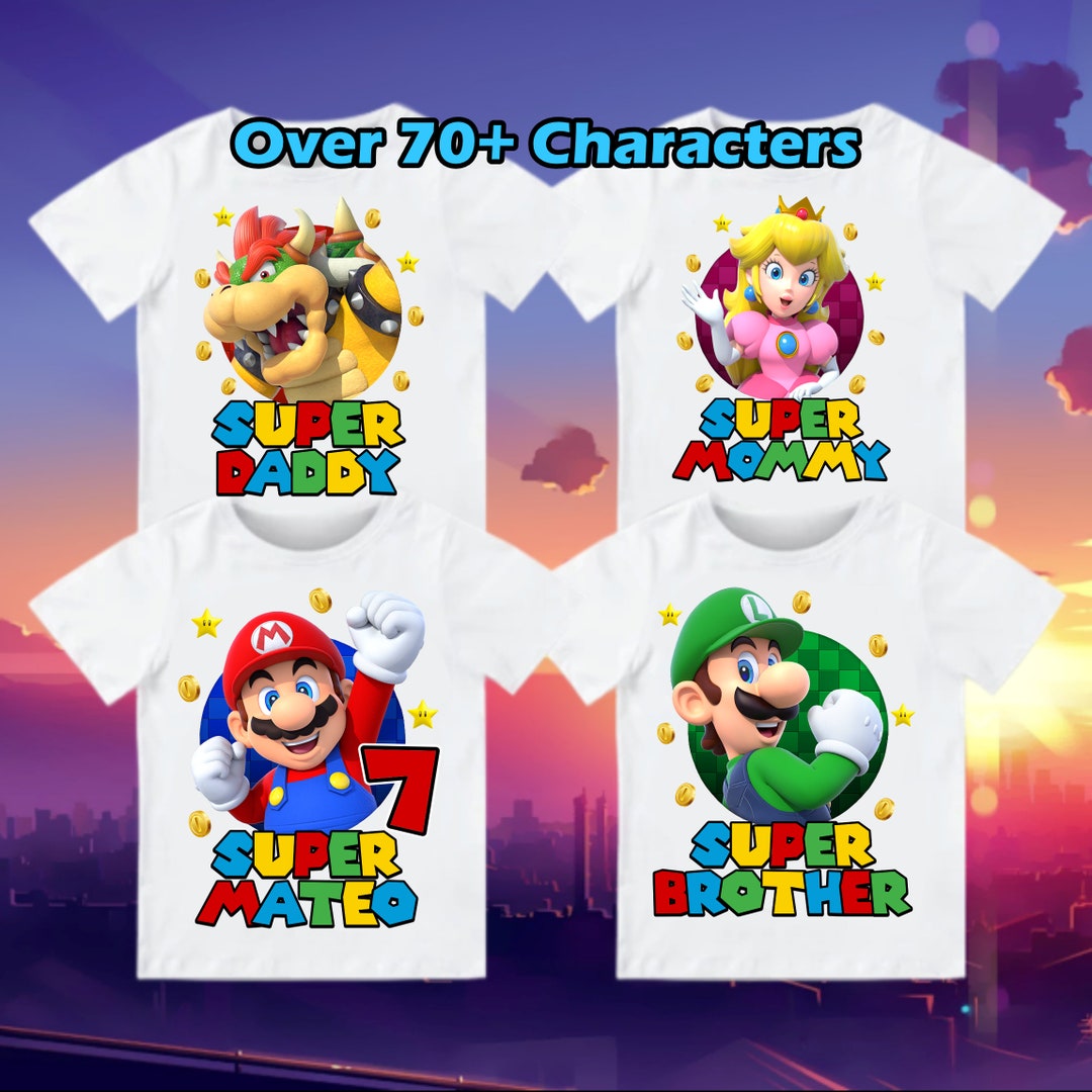 Super Mario Shirt, Super Mario Birthday Shirt, Super Mario Family Shirt ...