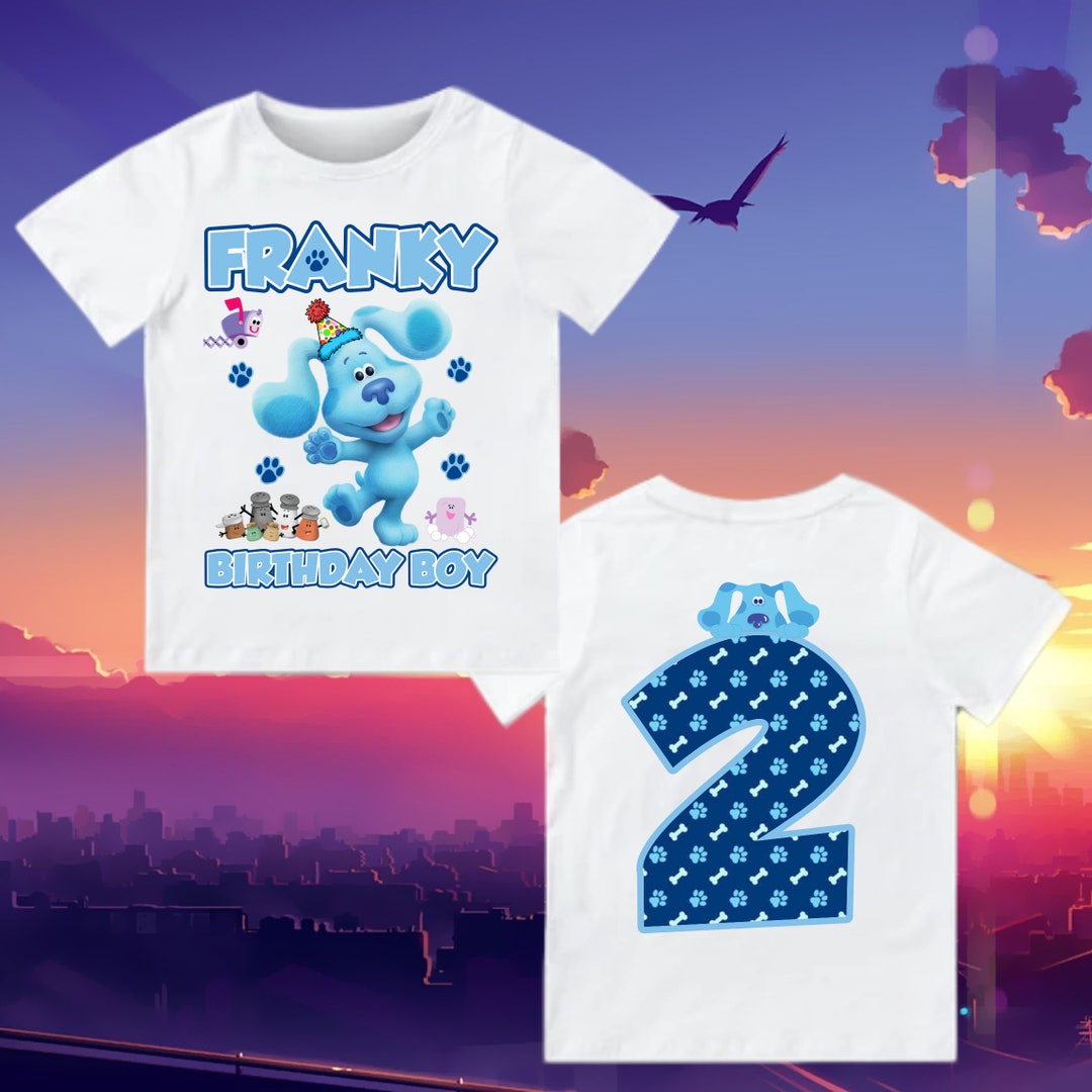 Blue Dog Inspired Birthday T Shirt, Blue Funny Dog Theme Party, Blue ...