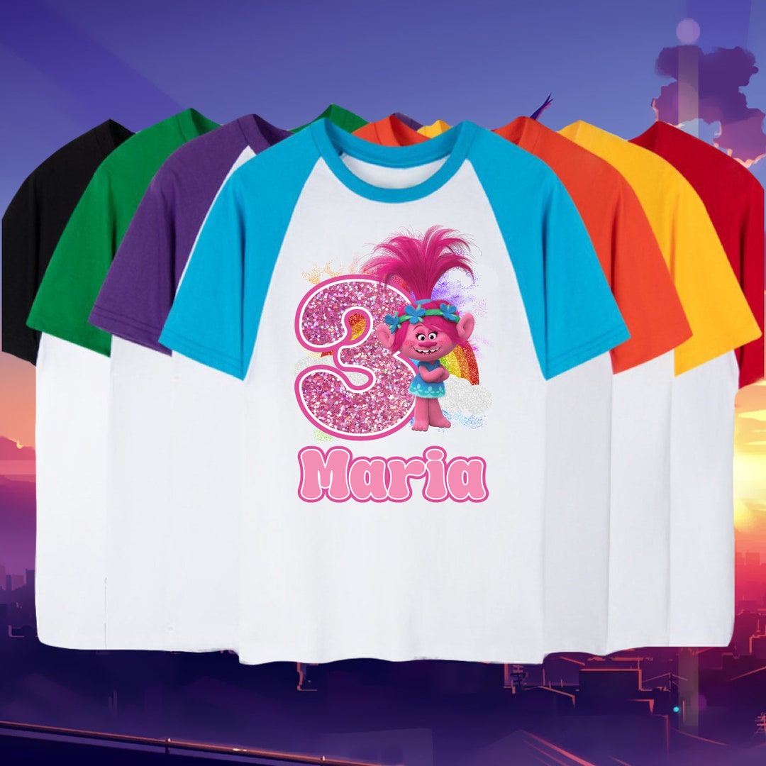 Poppy Trol Birthday Shirt, Poppy Party Matching Tee, Personalized ...