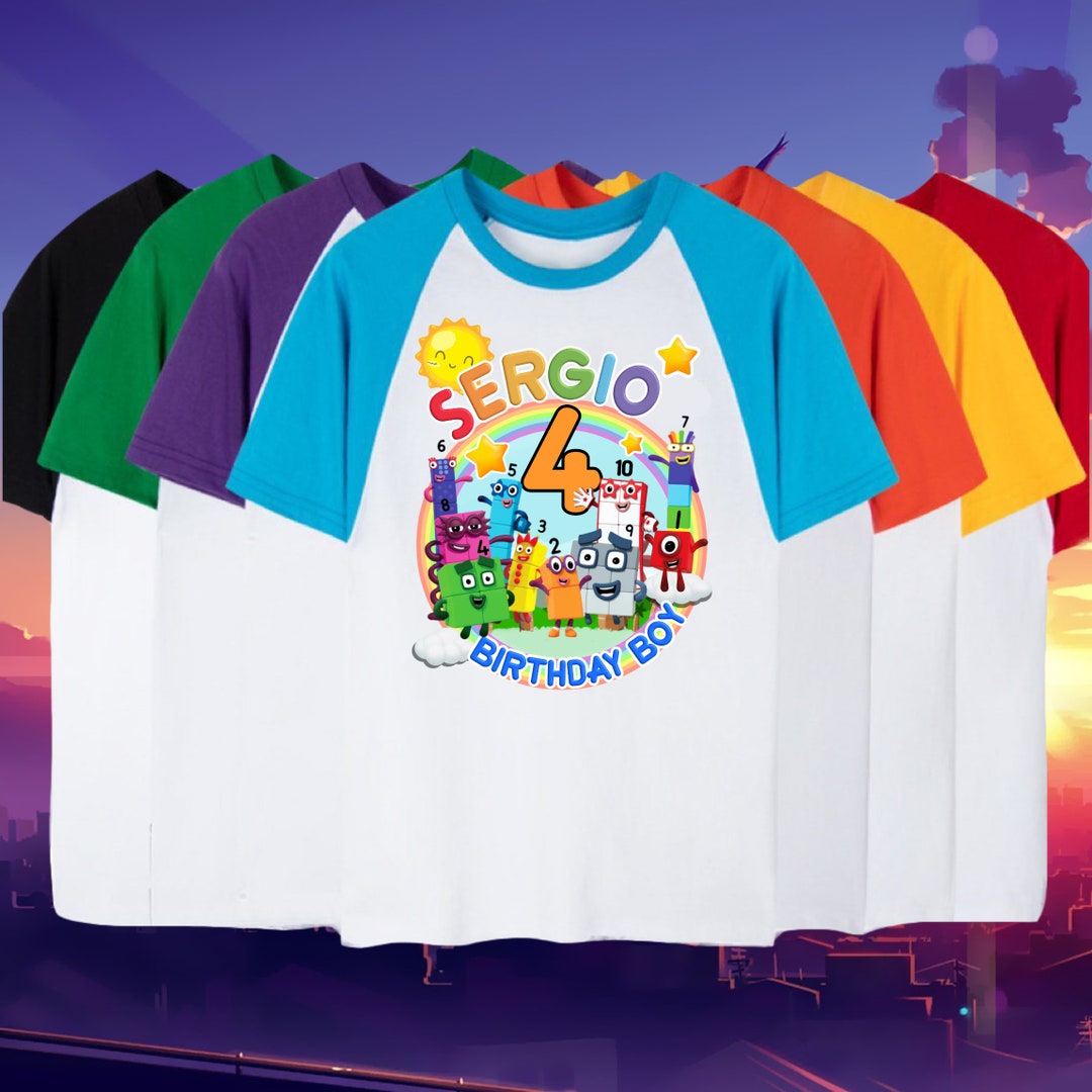 Numberblocks Kids Birthday Shirt Number Blocks 1-10 Blocks Personalized ...