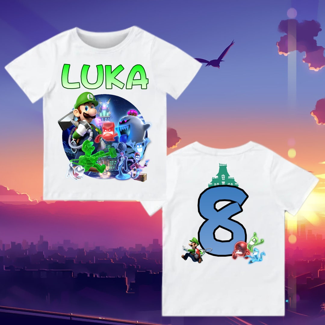 Kids Luigi Birthday Custom T Shirt Gift, Mansion Personalized Family ...