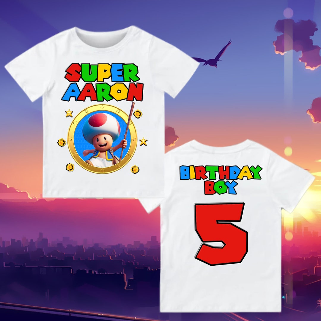 Mario Toad Birthday Shirt, Toad Birthday Shirt Personalized Mario Shirt ...