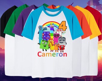 Custom Age Birthday Shirt, Numberblocks Birthday Shirt, Birthday ...