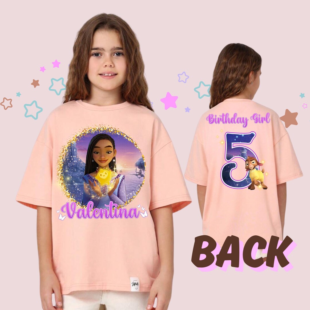 Custom Princess Asha Birthday Shirt: Wisshh Party Raglan Tee - Etsy