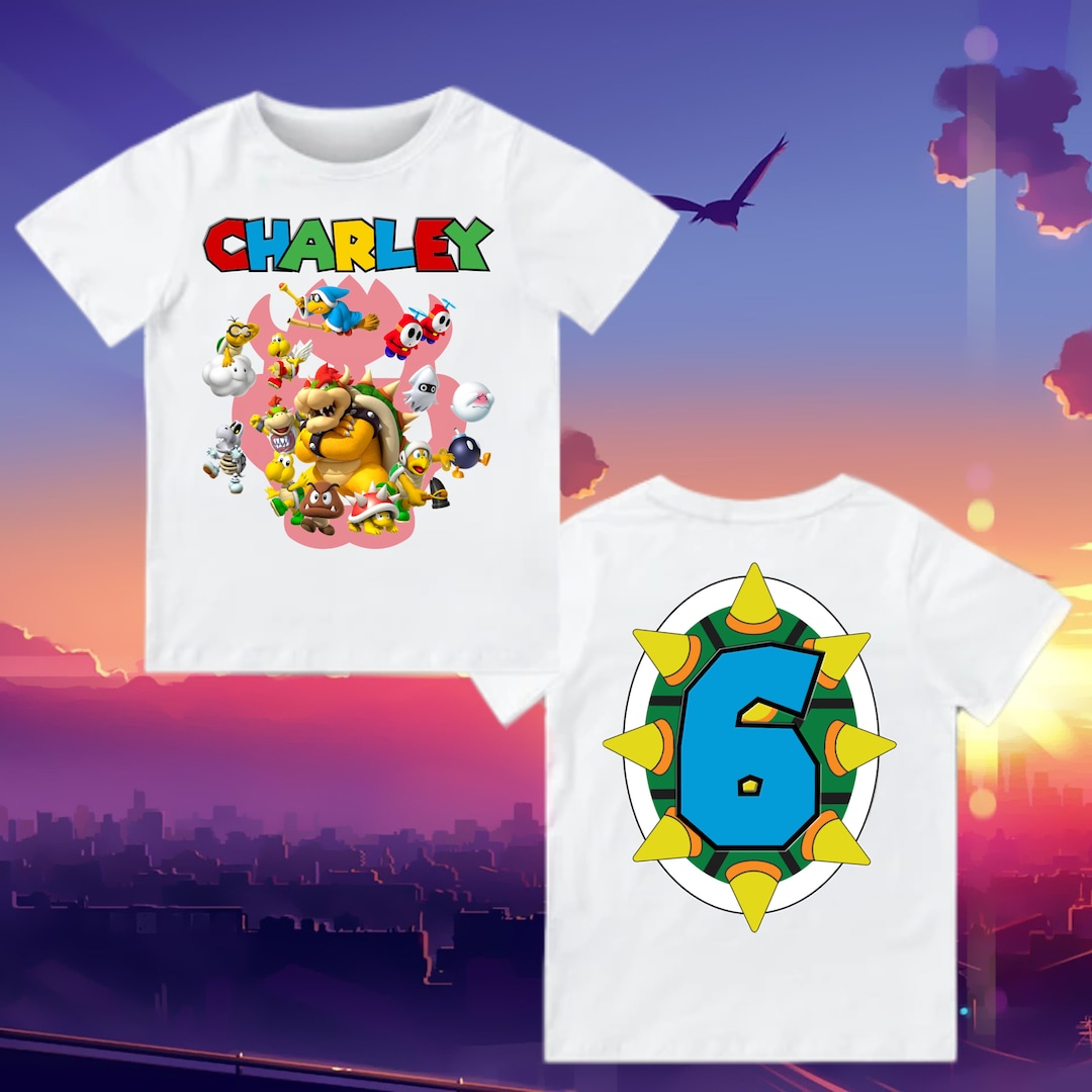 Bowser Birthday Theme Shirt Mario Bowser Boo Bones Theme Shirt ...