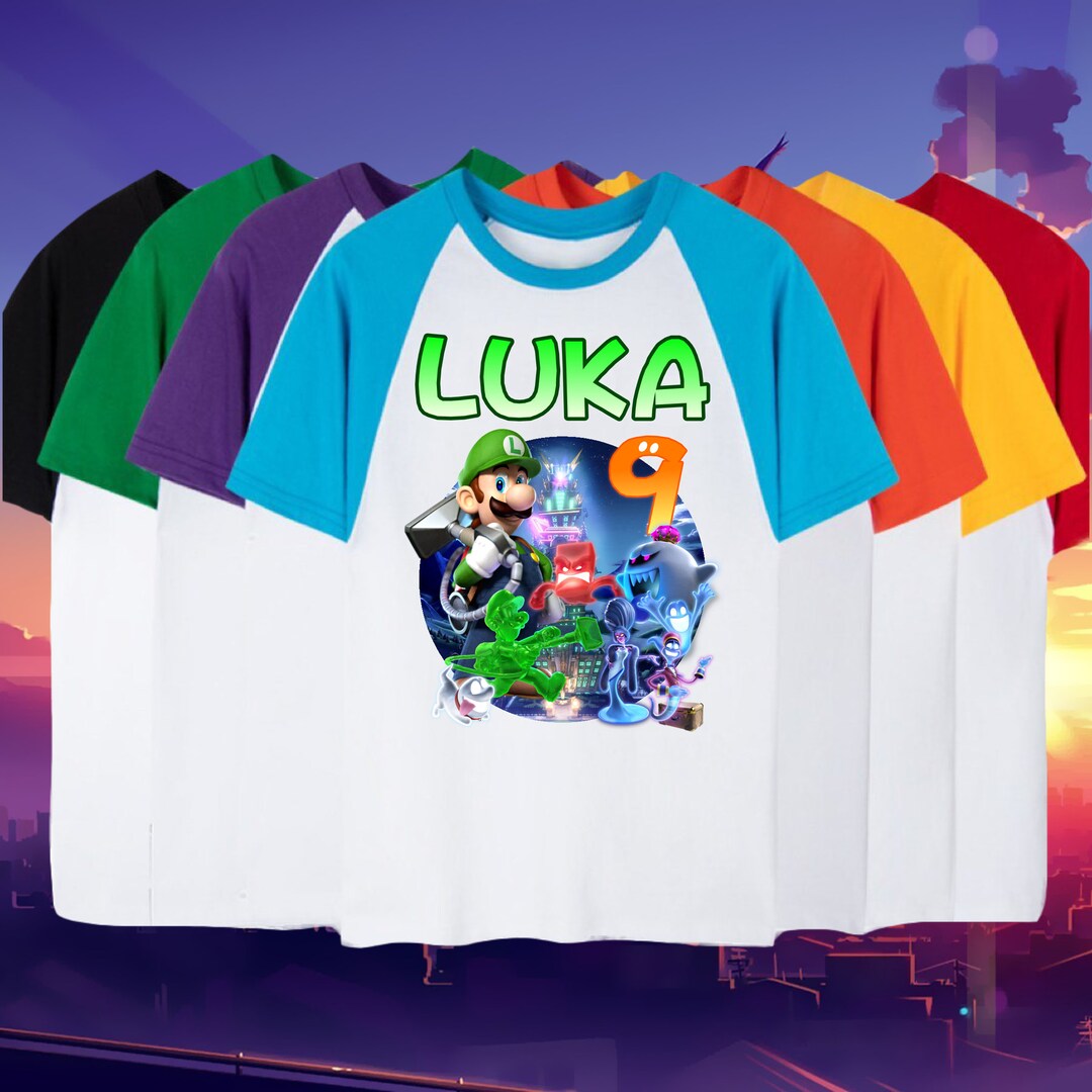 Luigi Birthday Custom T Shirt Gift, Mansion Personalized Family Shirt ...