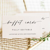 Buffet Card Template, Editable Food Card, Buffet Tent Card, Buffet ...