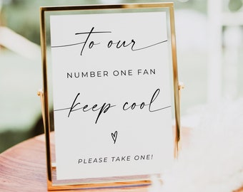 Wedding Fan Sign Template, for Our Number One Fans, Minimalist Wedding ...
